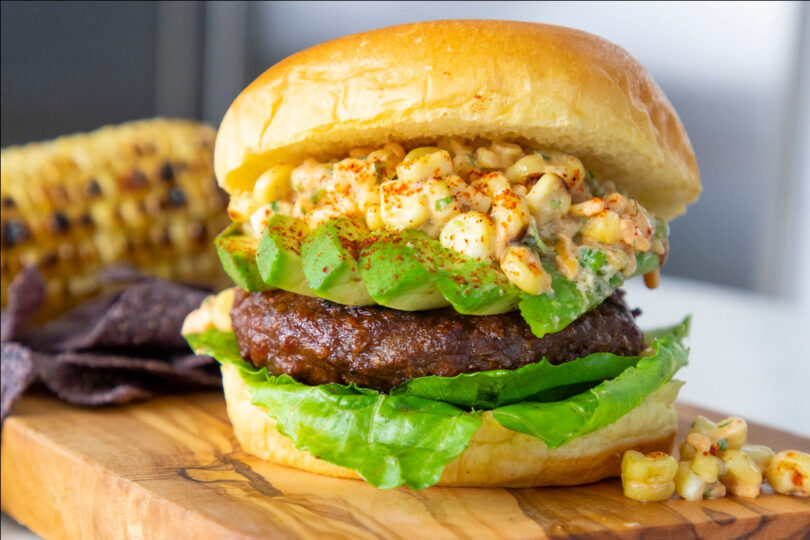Beyond Mexican Street Corn (Elote) Burger Recipe | Clean Green Simple