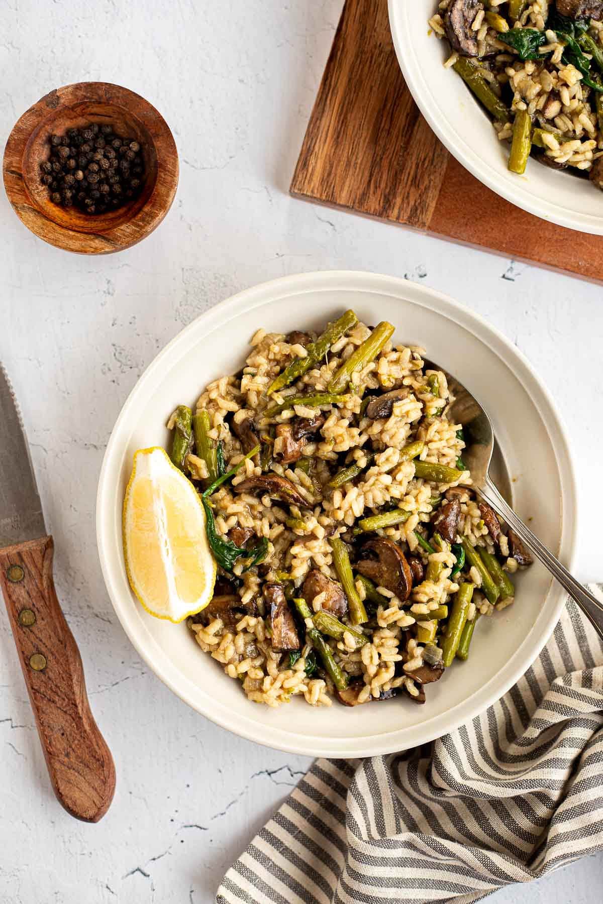 Mushroom & Asparagus Risotto - Clean Green Simple