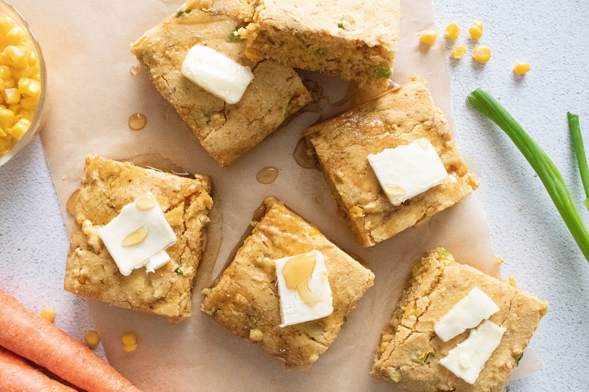 Vegan Cornbread with Carrots and Scallions - Clean Green Simple
